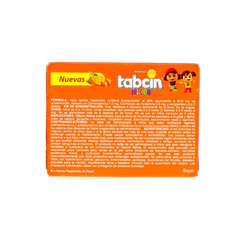 Tableta Tabcin Niños Antigr Masticable 12Un - La Colonia