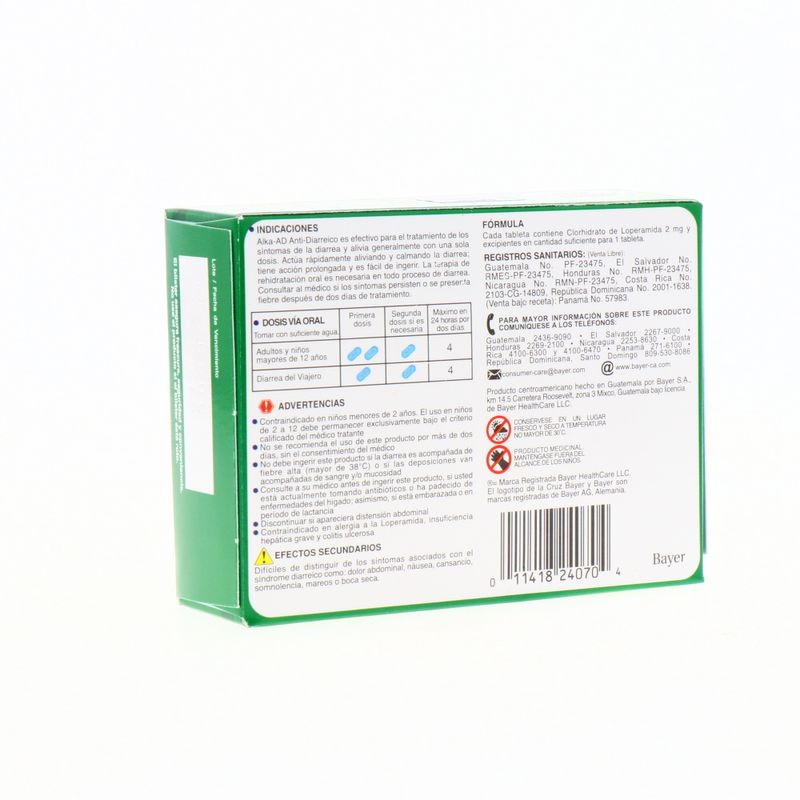 Pastillas Alka-Ad Anti-Diarreico 12 tab