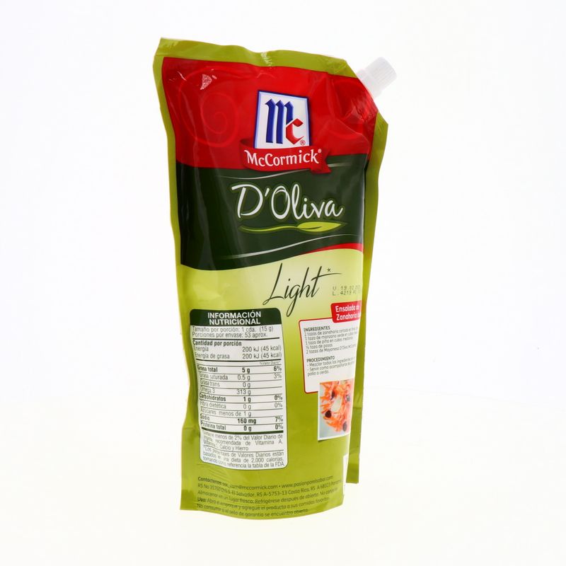Mayonesa mccormick de oliva light doy pack 800 ml