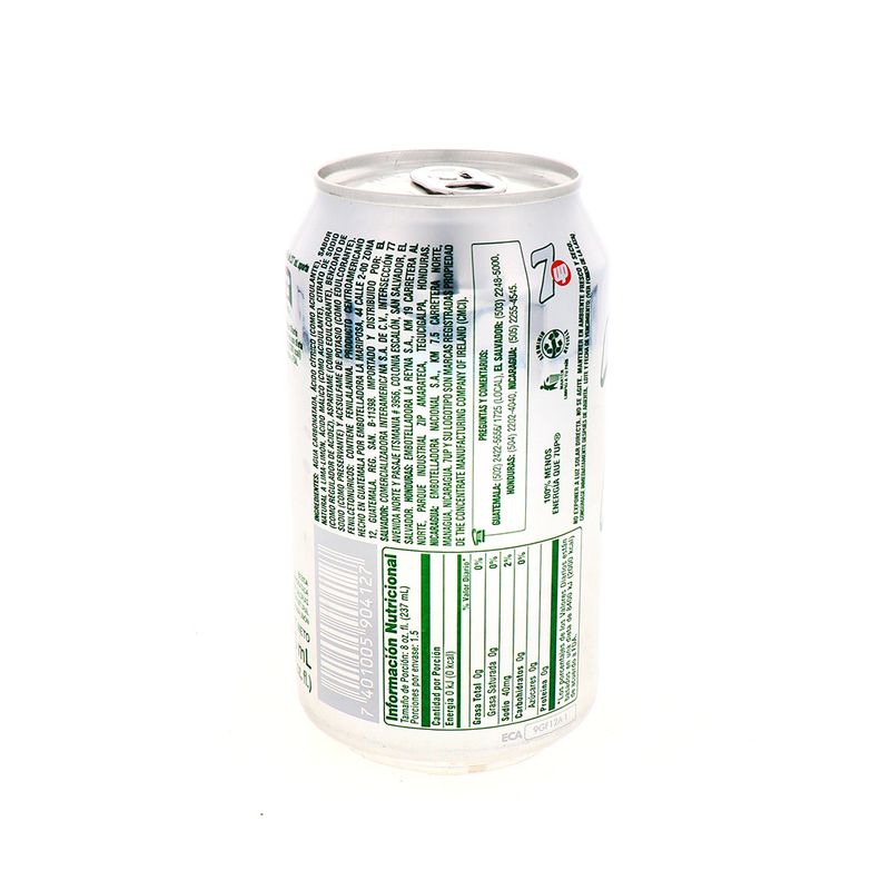 Refresco 7up light en lata 12 oz