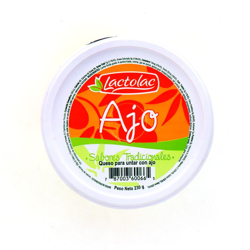 Dip de queso lactolac con ajo 230 gr - La Colonia