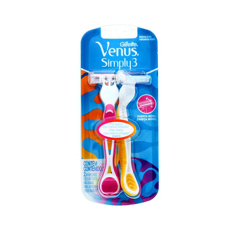 Maquina para afeitar gillette venus mujer simply 2 un - La Colonia