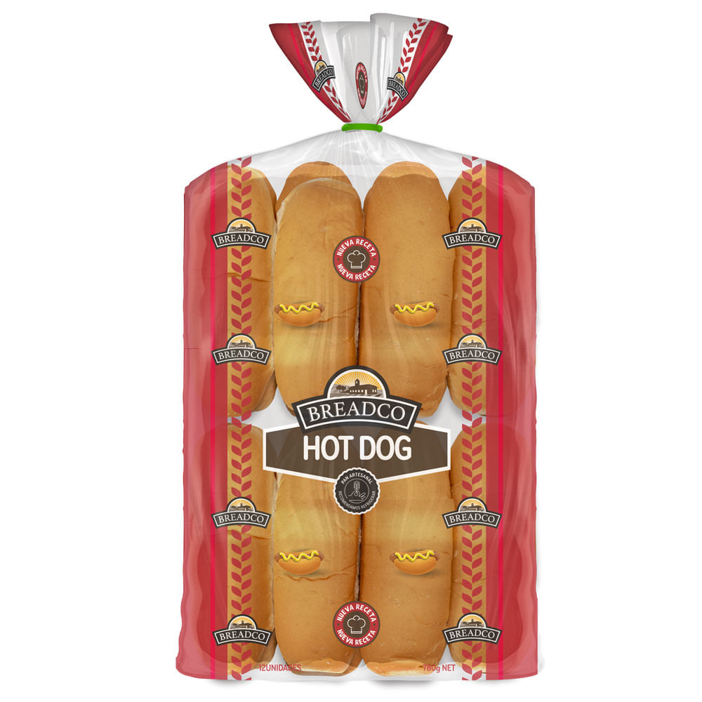 Pan Blanco Para Hot Dog Breadco 12Un