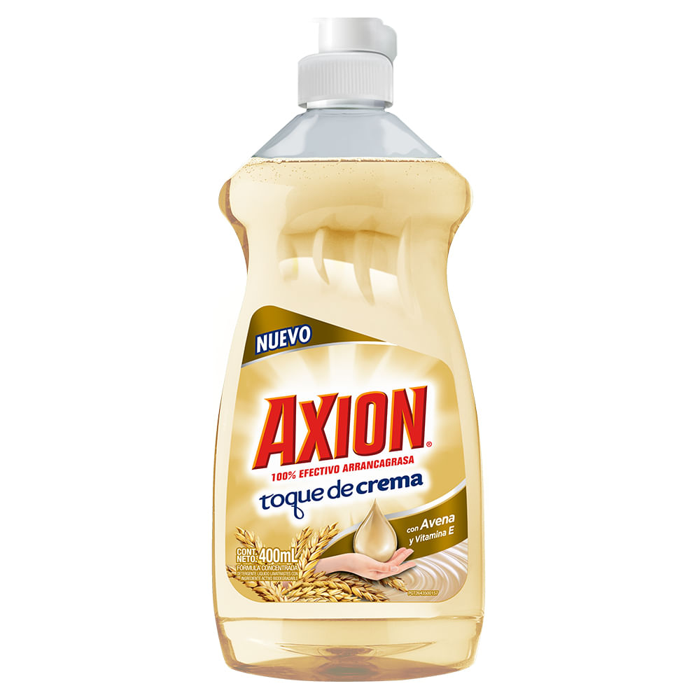 Lavaplatos Líquido Axion Toque de Crema Avena y Vitamina E 400 ml