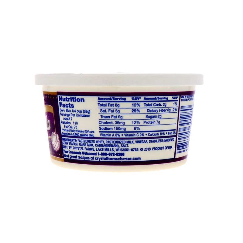 Queso Ricotta Crystal Farms Leche Entera 15 Oz