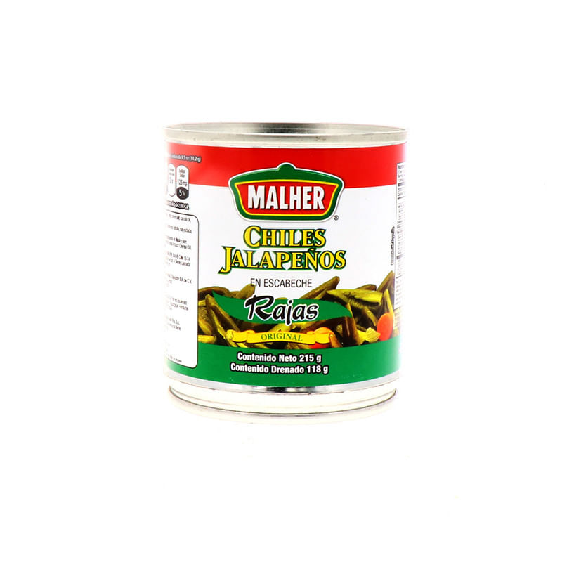 Chile Jalapeño Malher En Escabeche Rajas 215 Gr