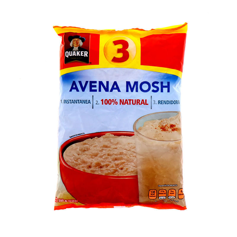 Avena Quaker Mosh Instantánea 100% Natural 300 Gr