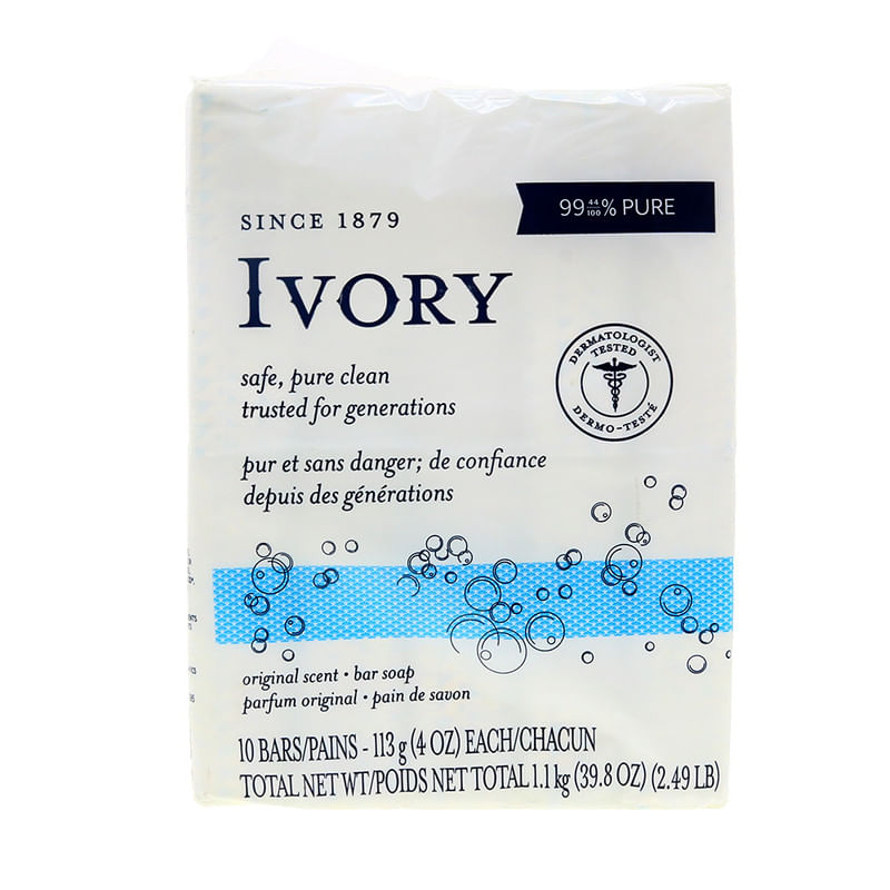 Jabón Tocador Ivory Original 4Oz Pack 10 Un