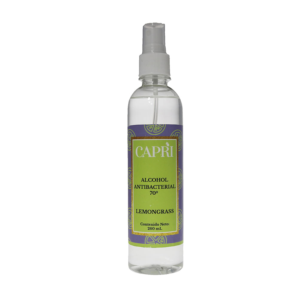 Alcohol Capri Antibacterial En Spray Lemongrass 260 Ml