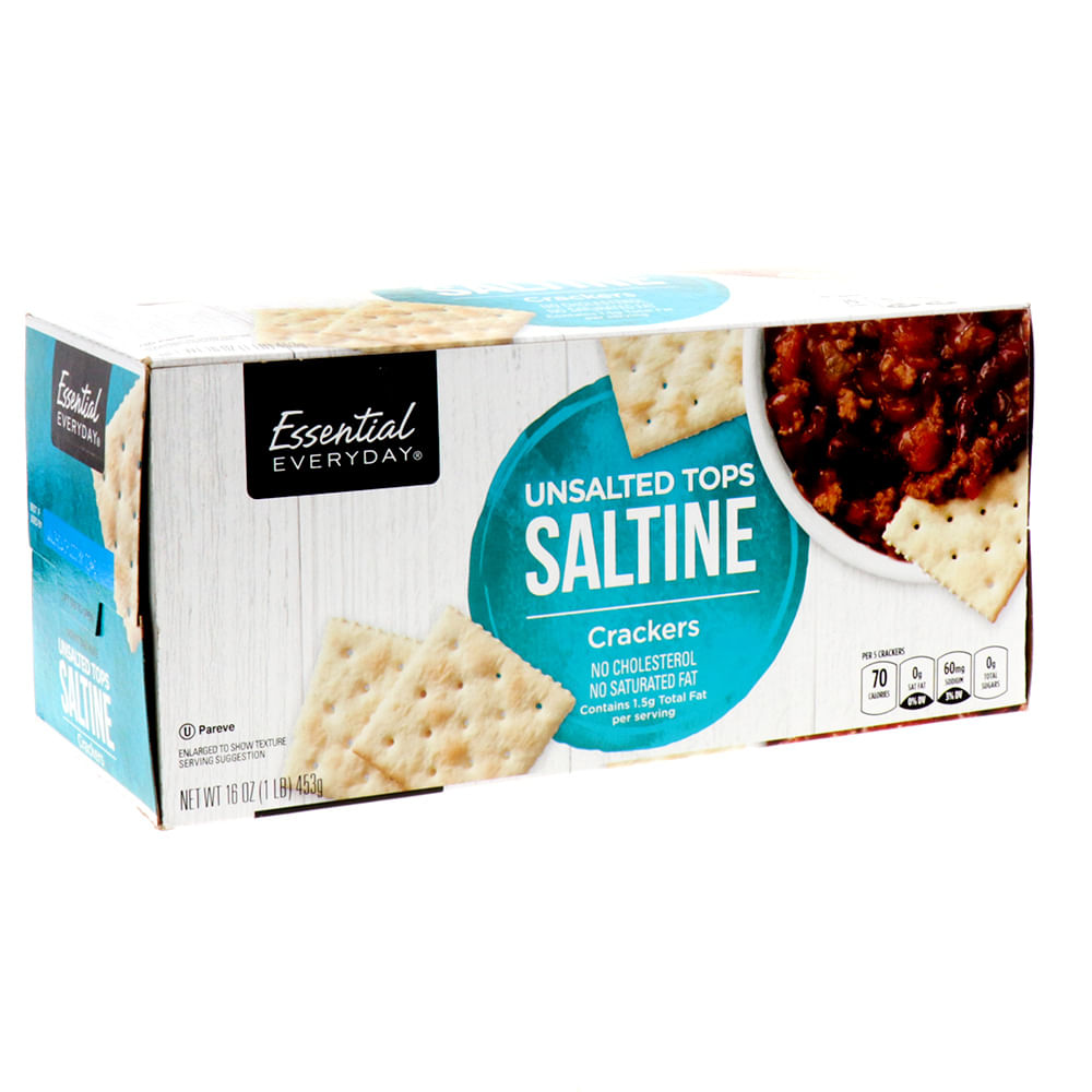 Galletas essential everyday saltines unsalted top 454 gr