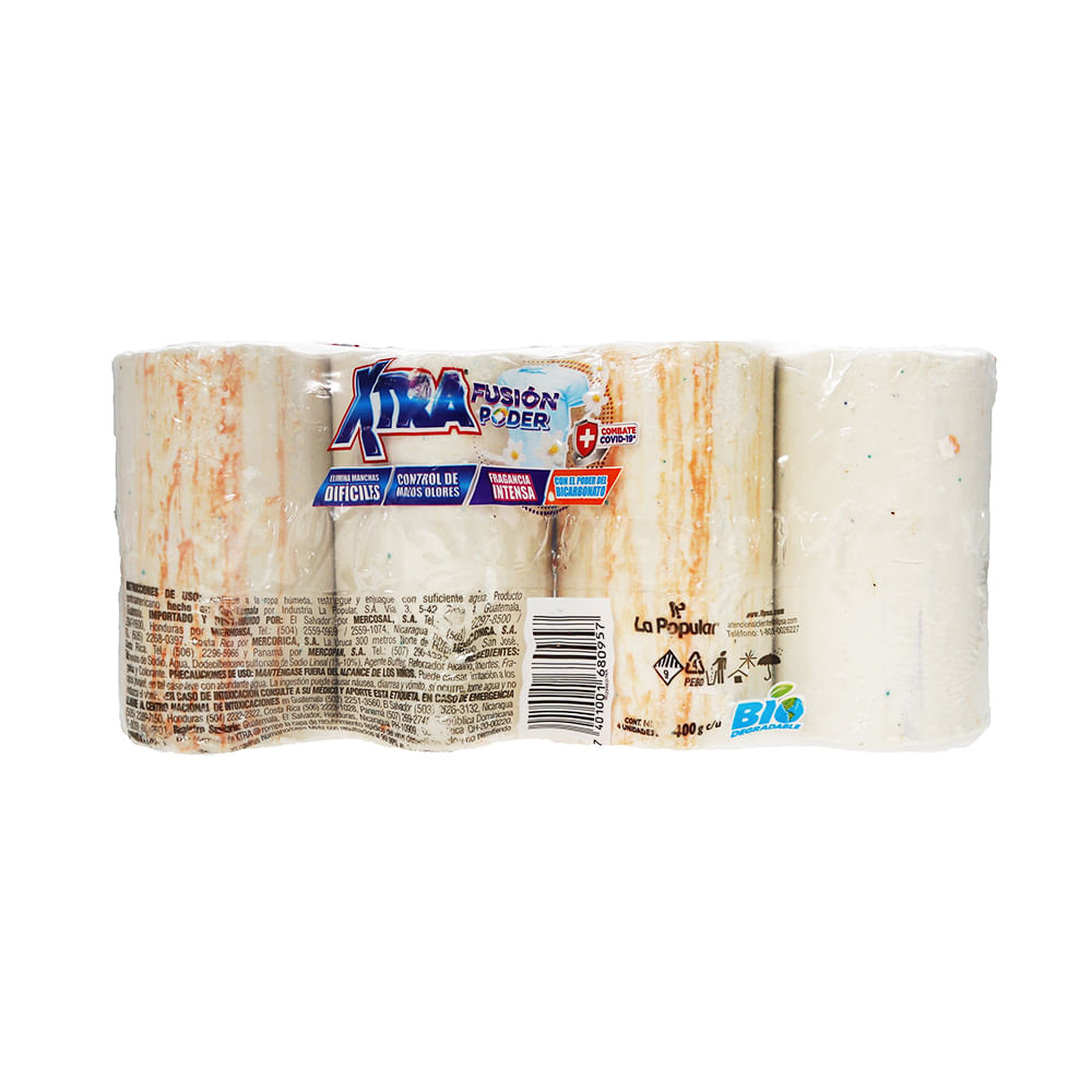 4Pack Jabón Xtra Fusion Poder Bicarbonato 1600 Gr