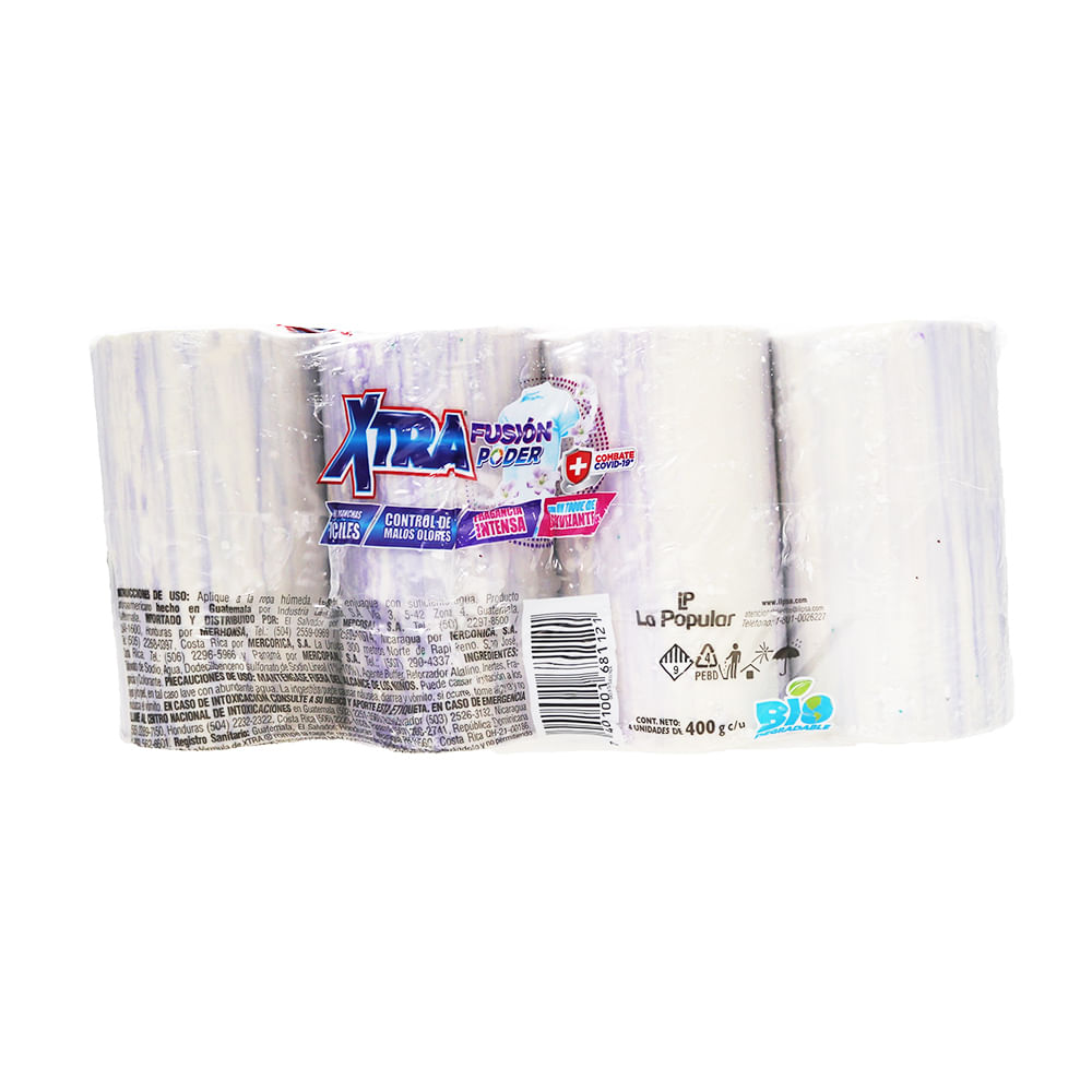 4Pack Jabón Xtra Fragancia Poderosa Un Toque De Suavizante 1600 Gr