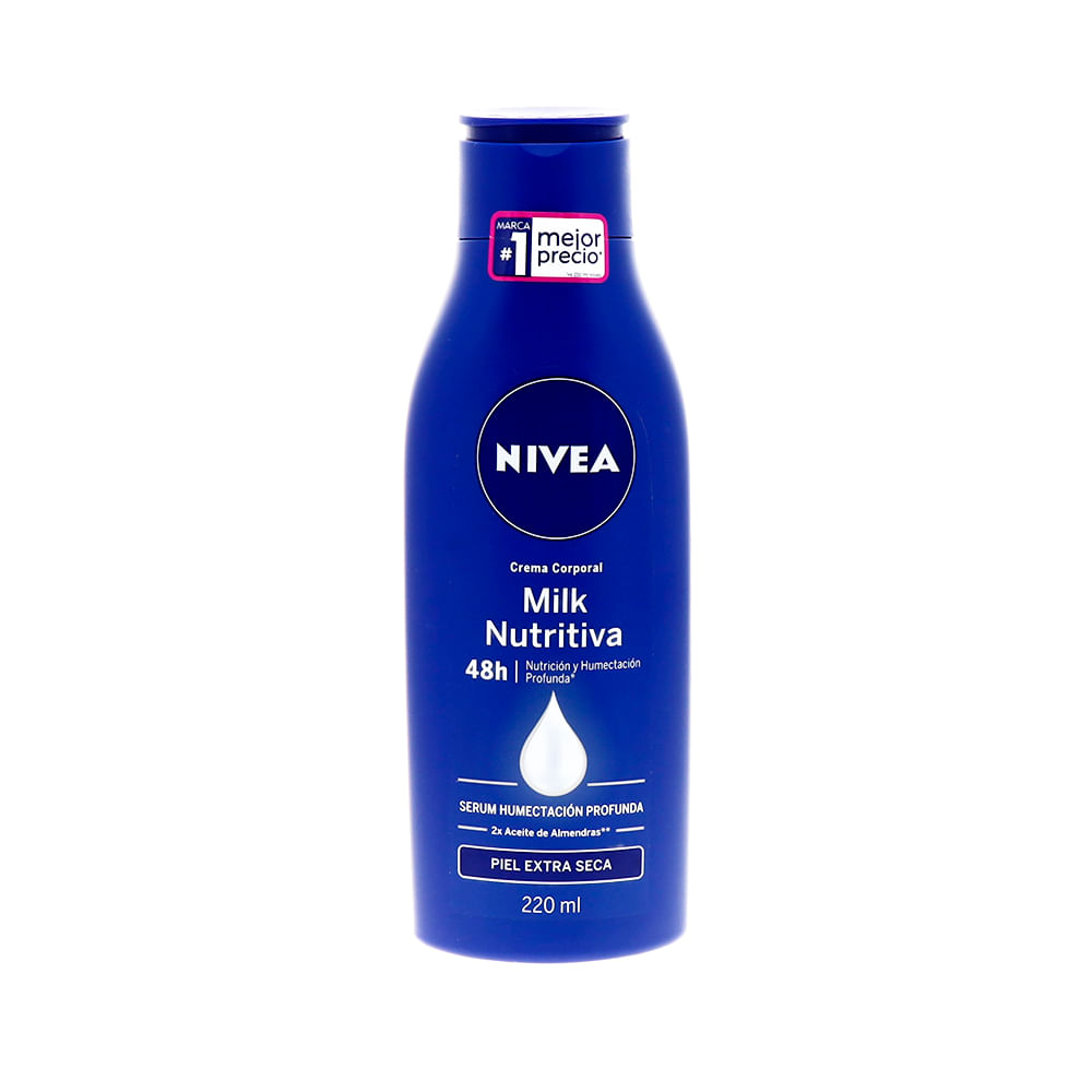 Crema Corporal Nivea Milk Nutritiva Piel Extra Seca 220 Ml