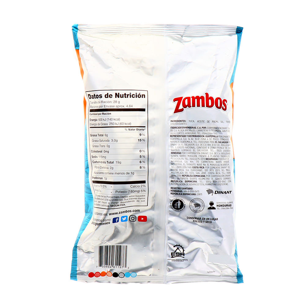 Churro Zambo Yuquitas Originales 130 Gr