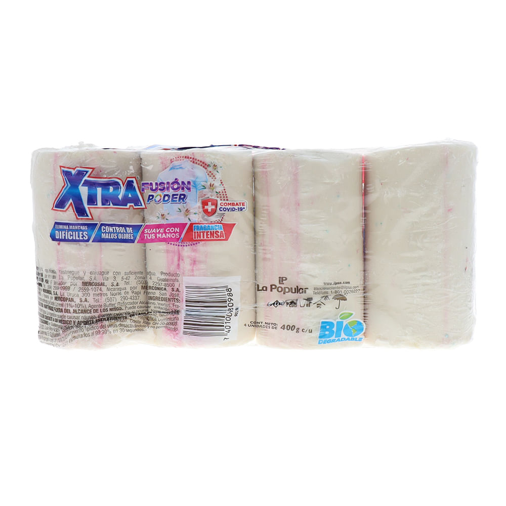 4Pk Jabón Xtra Fusión Poder Pasión Frutal 1600 Gr
