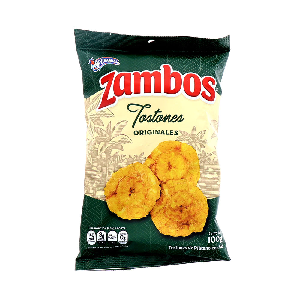 Tostones De Plátano Zambos Originales Con Sal 100 Gr