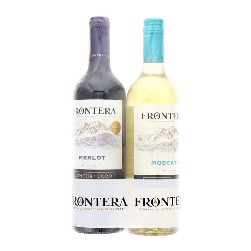 2Pk Vino Frontera Merlot 750Ml+Vino Frontera Moscato 750 Ml