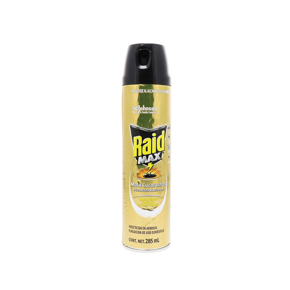 Insecticida Raid Max Mata Cucarachas E Insectos 285 Ml